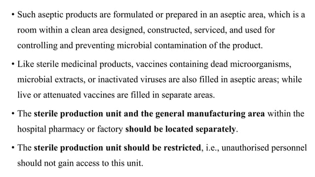 Designing of aseptic area, laminar flow equipment: Study of different ...