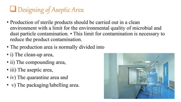 Designing of aseptic area, laminar flow equipment: Study of different ...