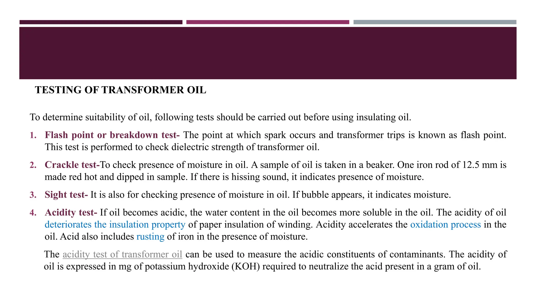 Inspection and Testing of various electrical equipment | PPTX