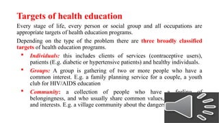 part 1: Introduction to health education | PPT