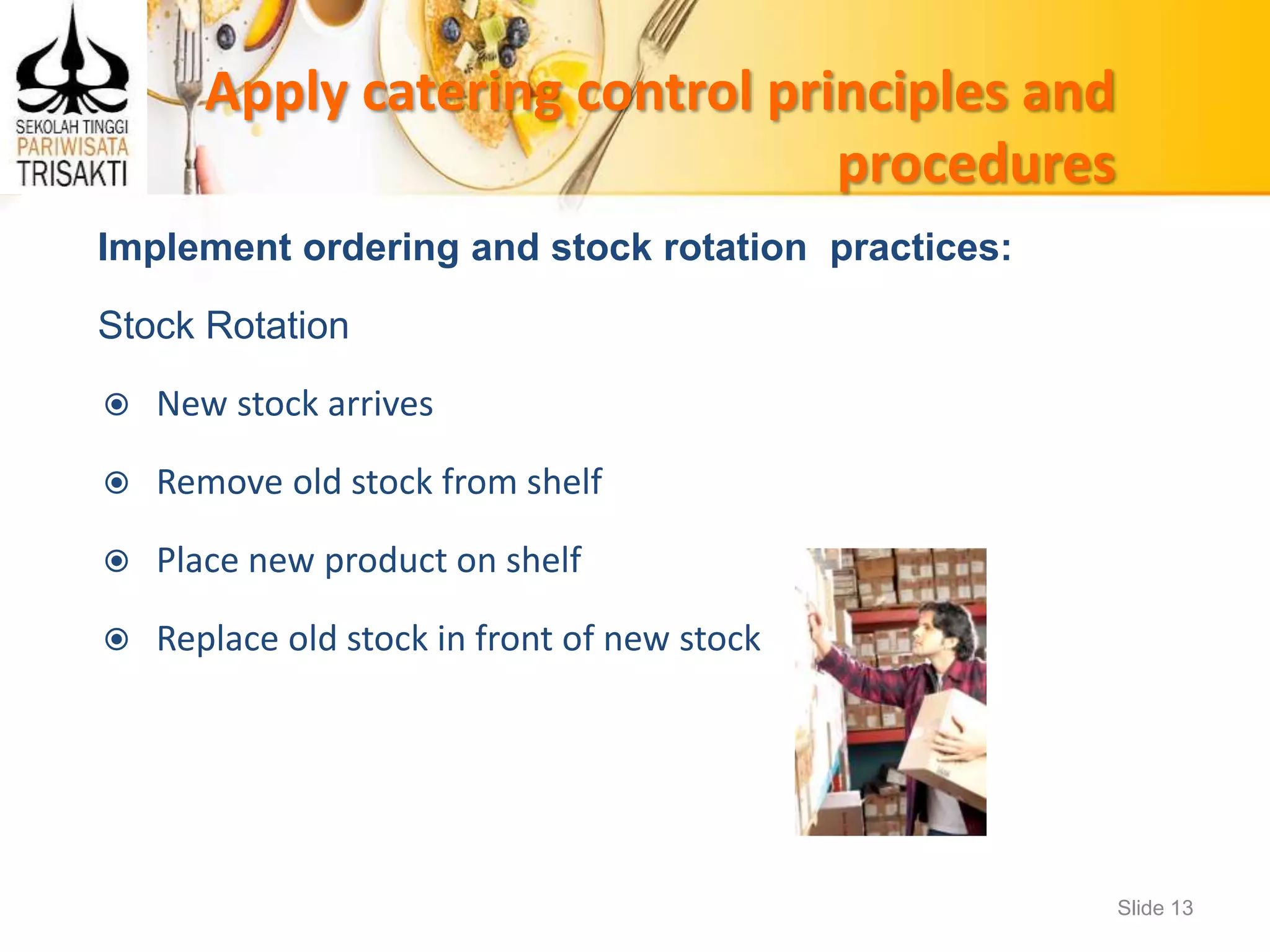 Part 1 catering control principles and procedures | PPTX