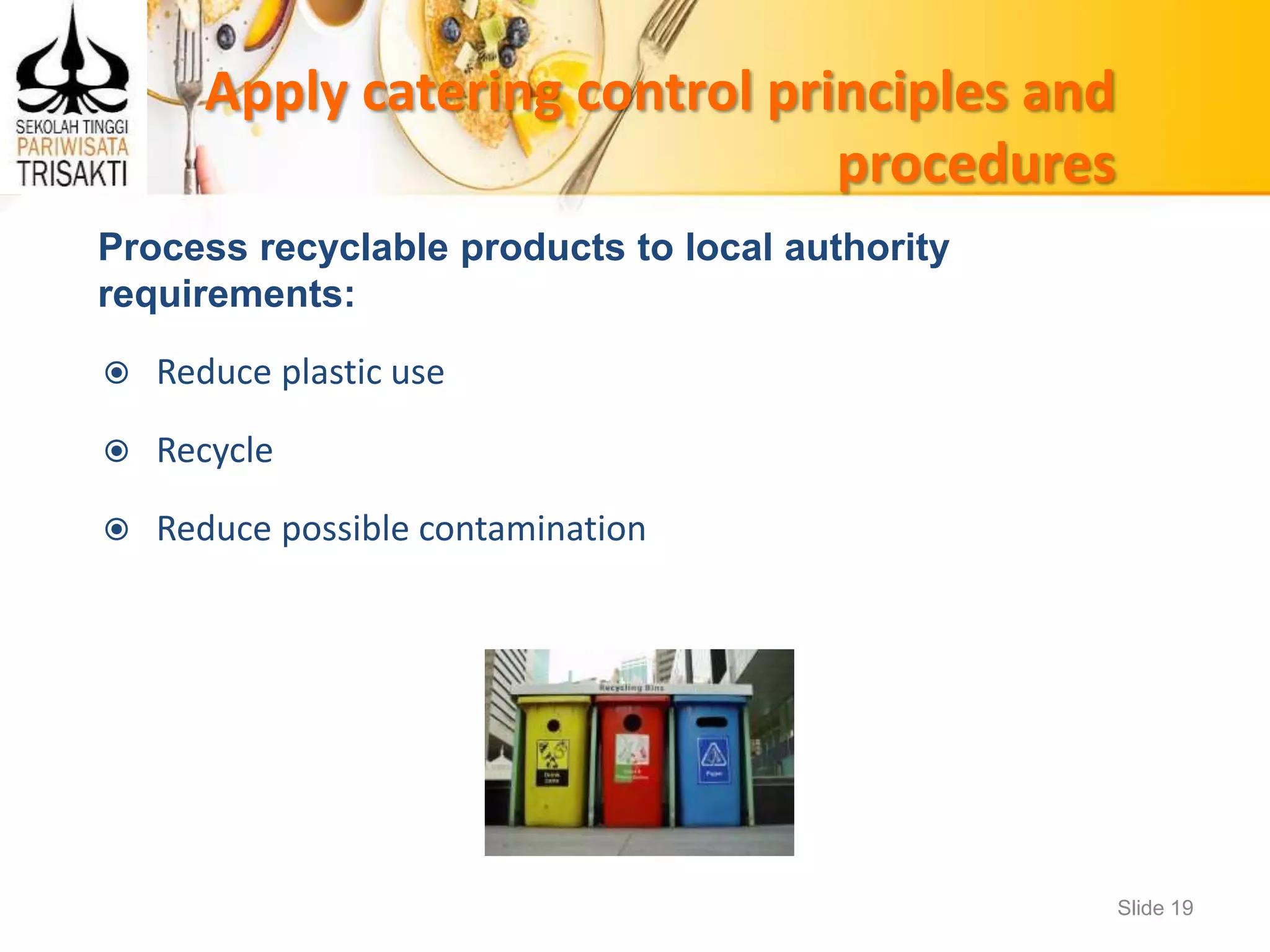 Part 1 catering control principles and procedures | PPTX