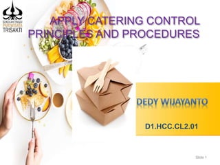 Part 1 catering control principles and procedures | PPTX