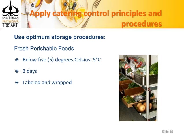 Part 1 catering control principles and procedures | PPTX