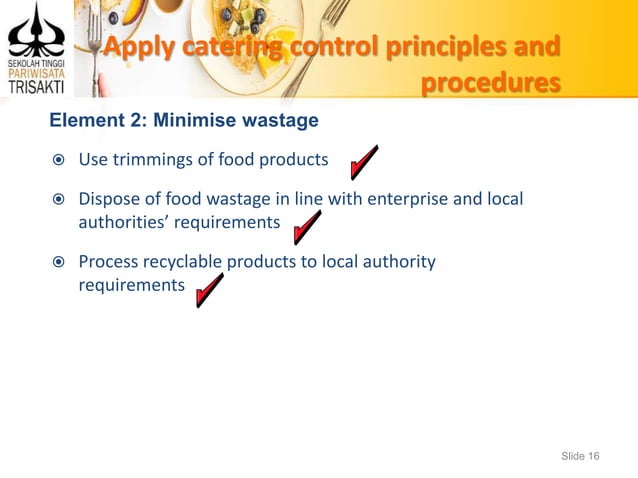 Part 1 catering control principles and procedures | PPTX