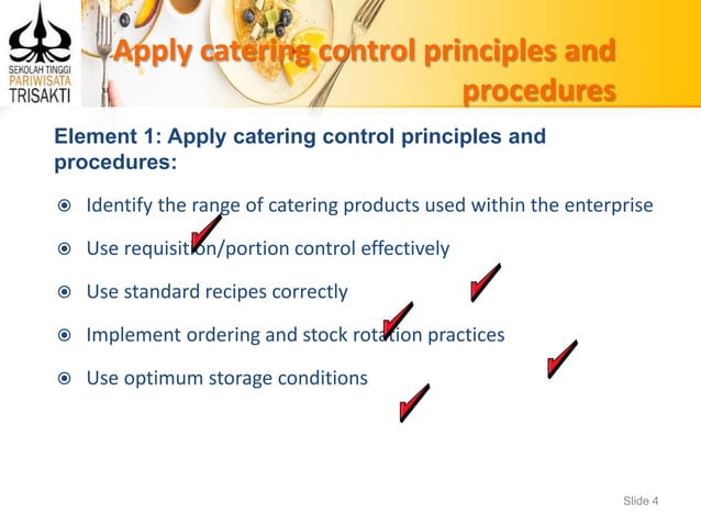 Part 1 catering control principles and procedures | PPTX