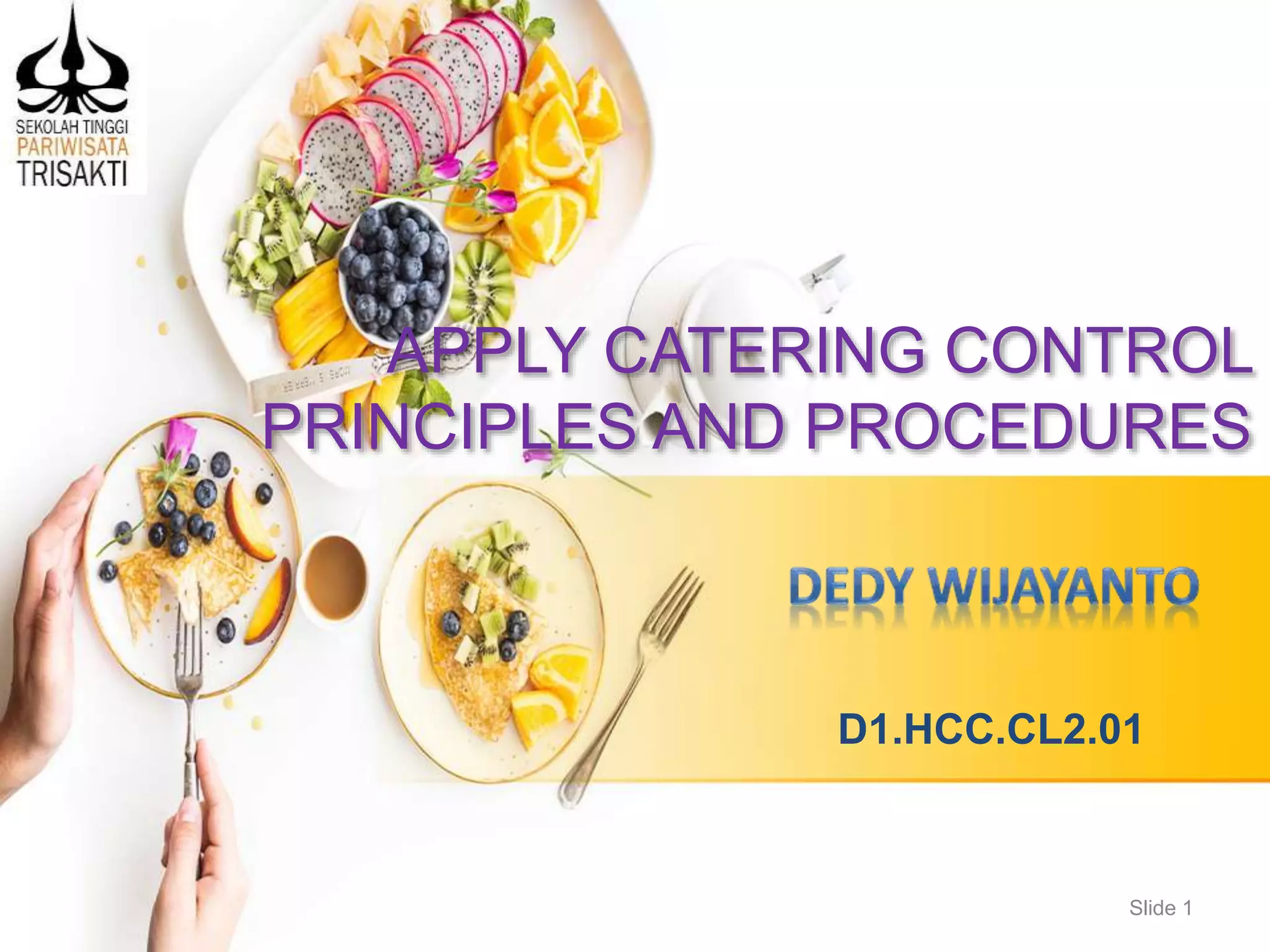 Part 1 catering control principles and procedures | PPT