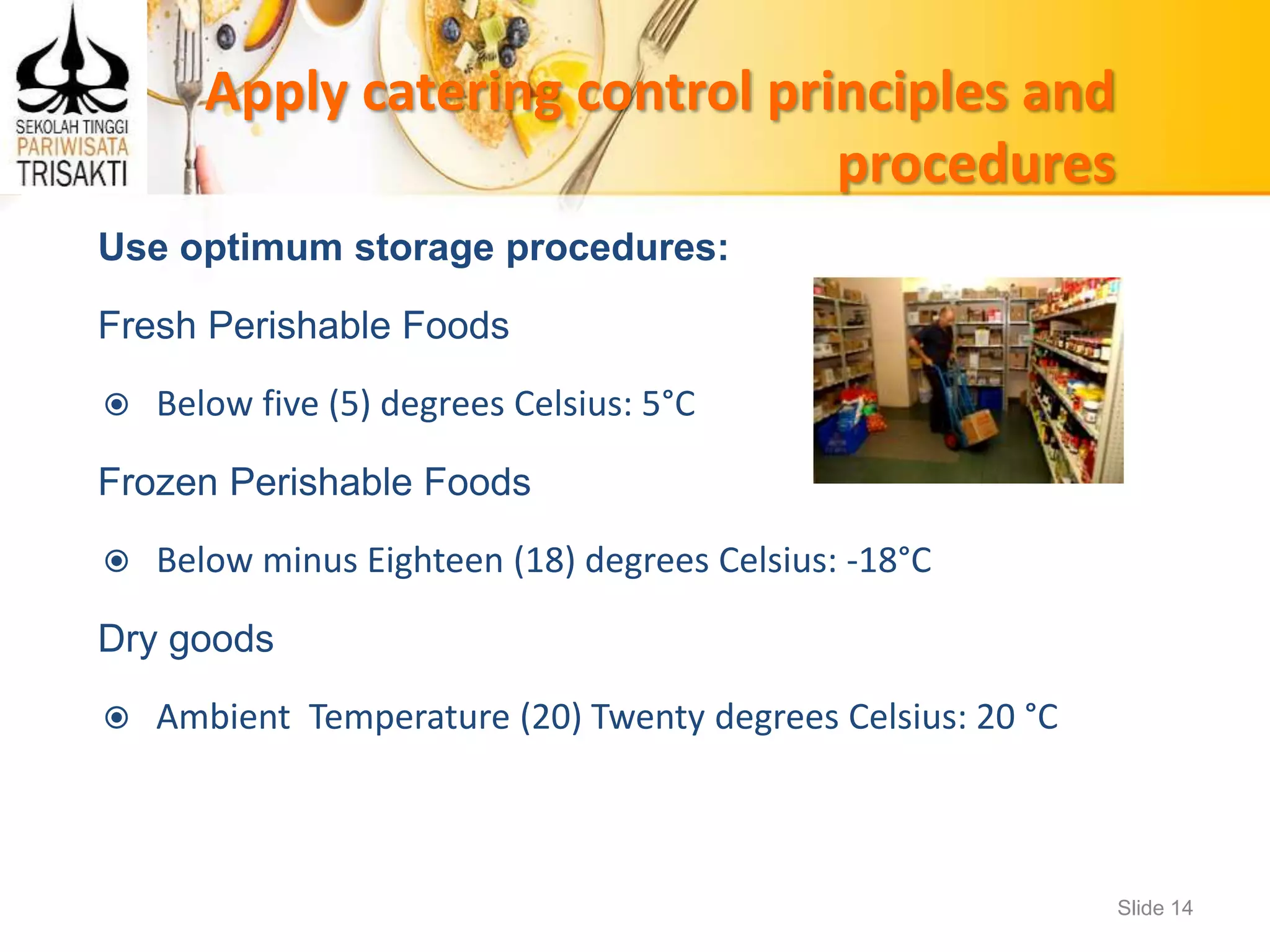 Part 1 catering control principles and procedures | PPT