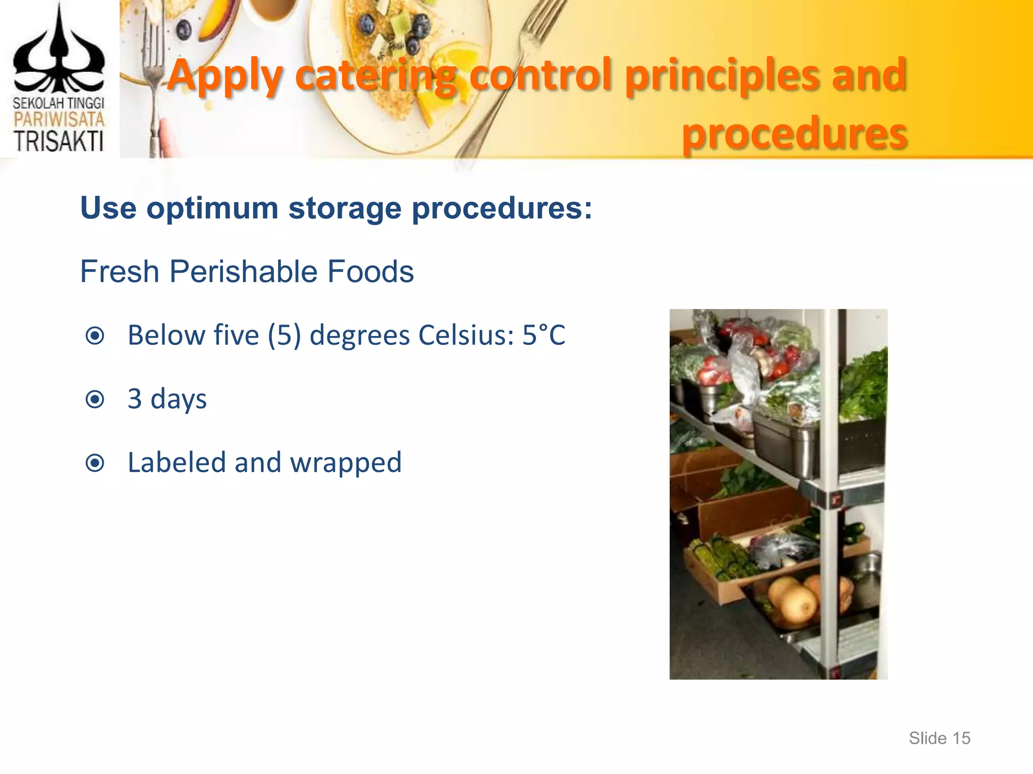 Part 1 catering control principles and procedures | PPT