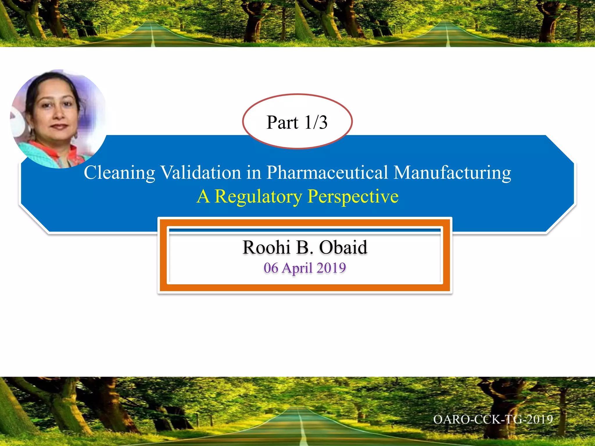 Cleaning Validation in Pharmaceutical Manufacturing - A Regulatory Perspective - Part 1/3 | PPT