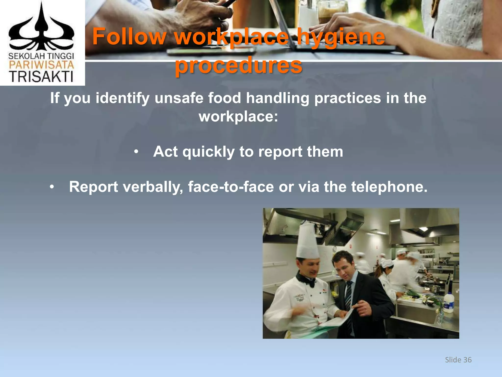 Part 1 comply with workplace hygiene procedures | PPTX