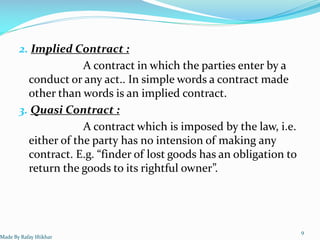 Business and industrial law part 1 - contract act complete chapter 1 ...