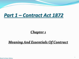 Business and industrial law part 1 - contract act complete chapter 1 ...