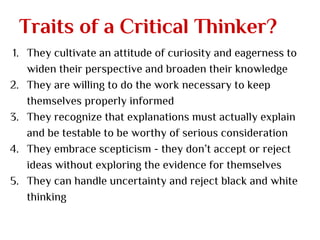 The Importance of Critical Thinking and Introduction to Logical ...