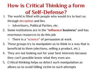 The Importance of Critical Thinking and Introduction to Logical ...