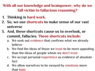 The Importance of Critical Thinking and Introduction to Logical ...