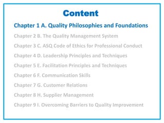 CQE Preparation | Quality Philosophies and Foundations | PDF