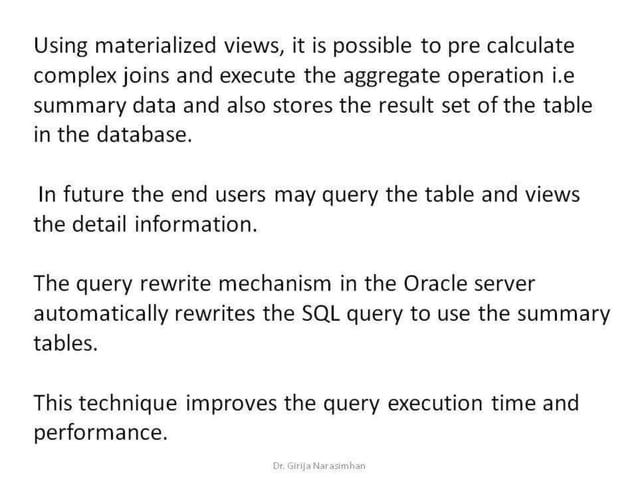 Part1 materialized view | PPT