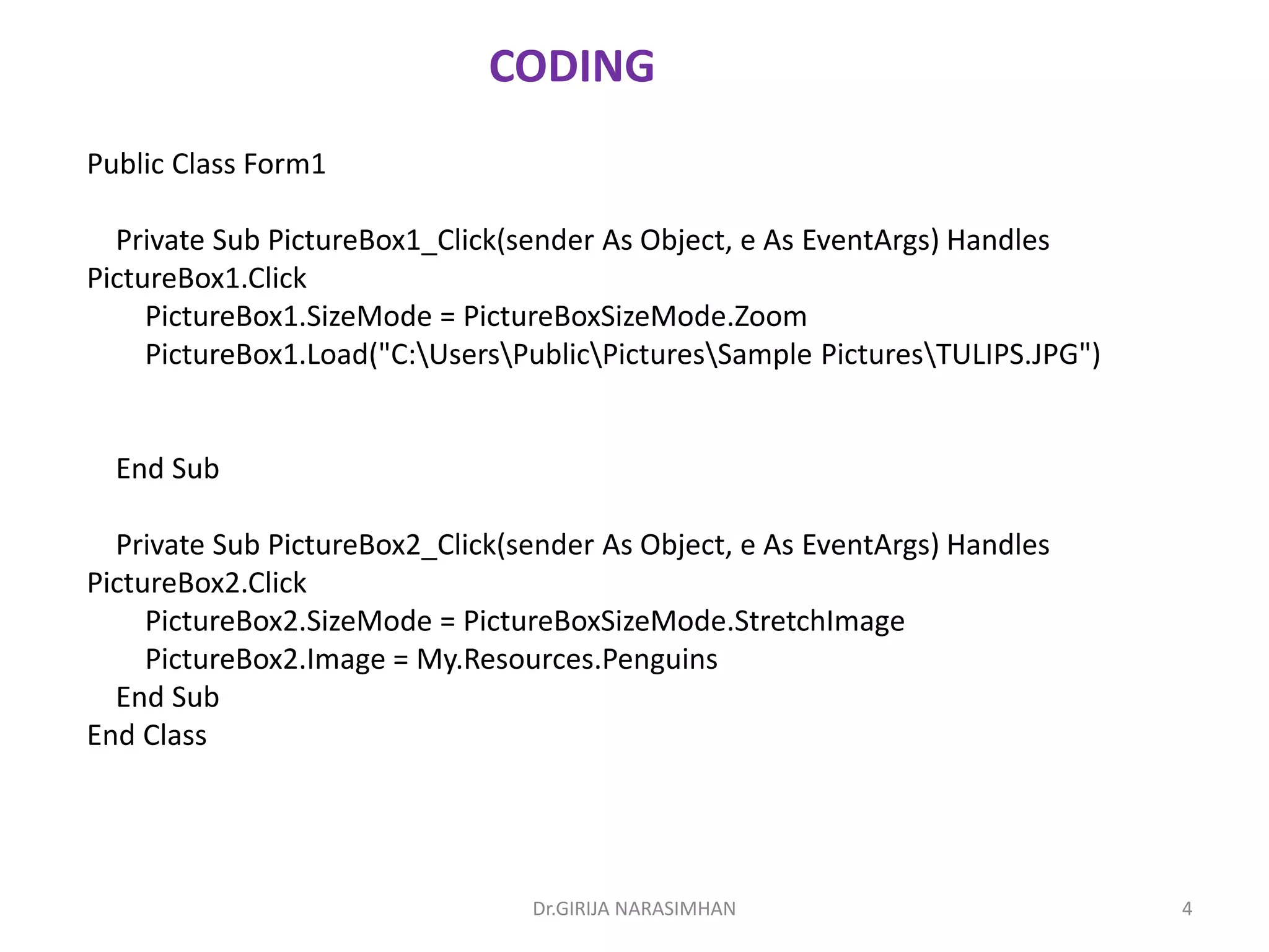 Part 1 picturebox using vb.net