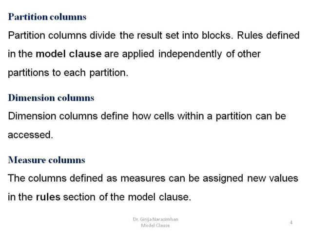 Part 1 sql model clause | PDF