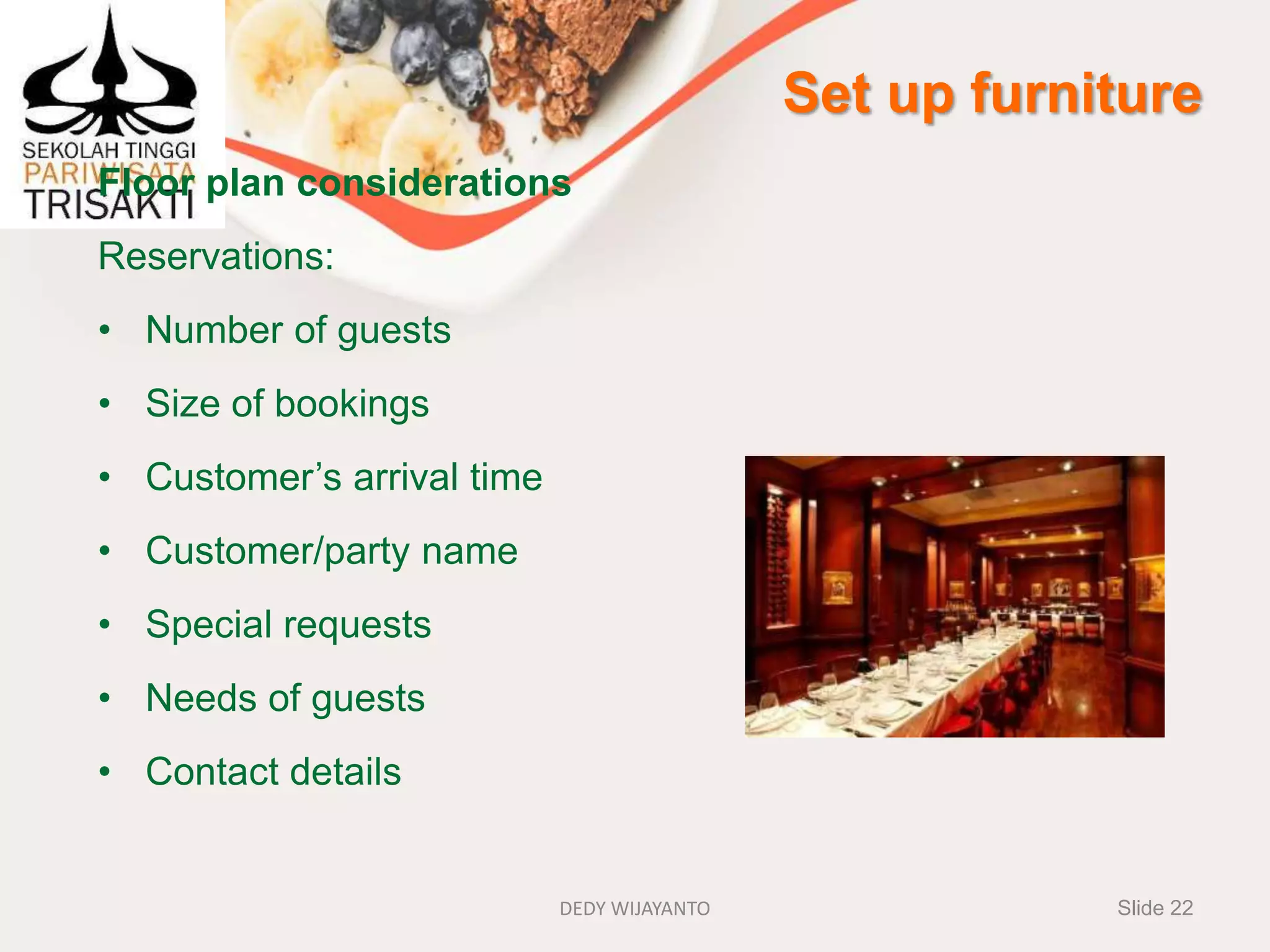 Part 1 take food orders and provide table service | PPTX