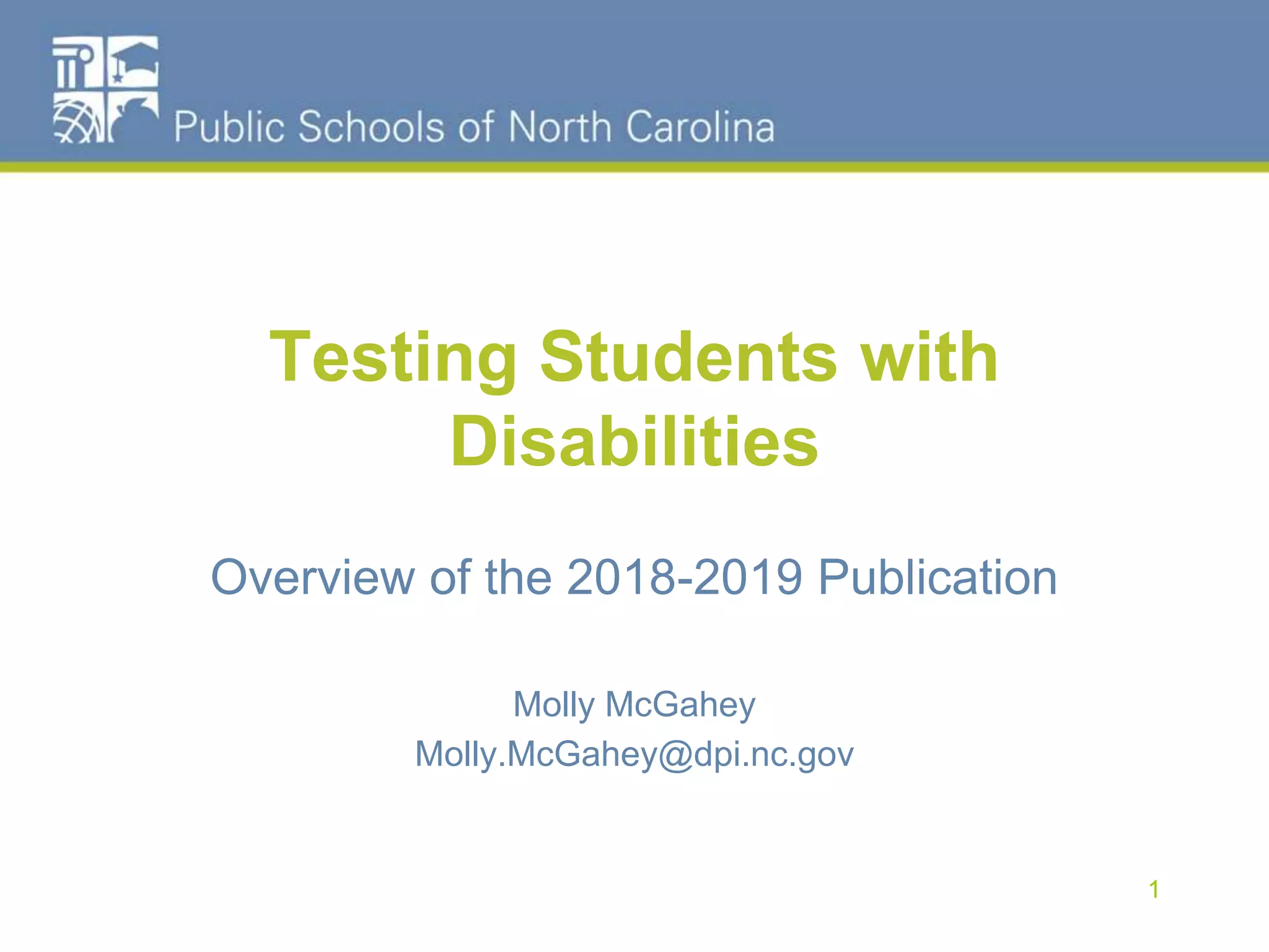 Testing Students with Disabilities - Part 1 | PPTX | Standardized ...