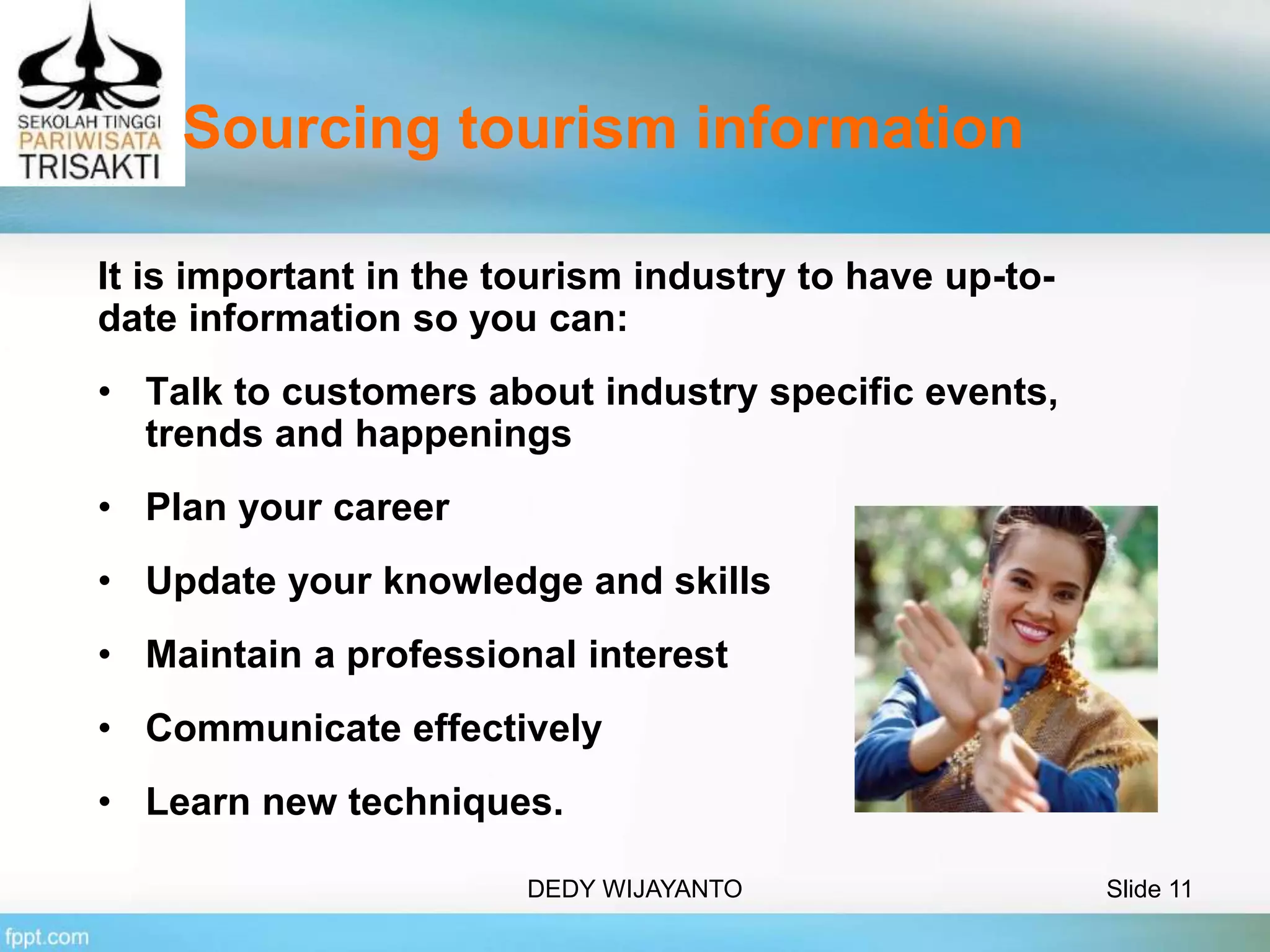 Part 1 update tourism industry knowledge | PPTX