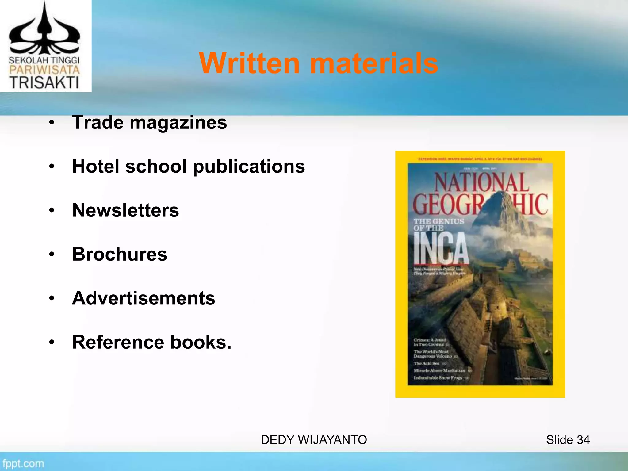 Part 1 update tourism industry knowledge | PPTX