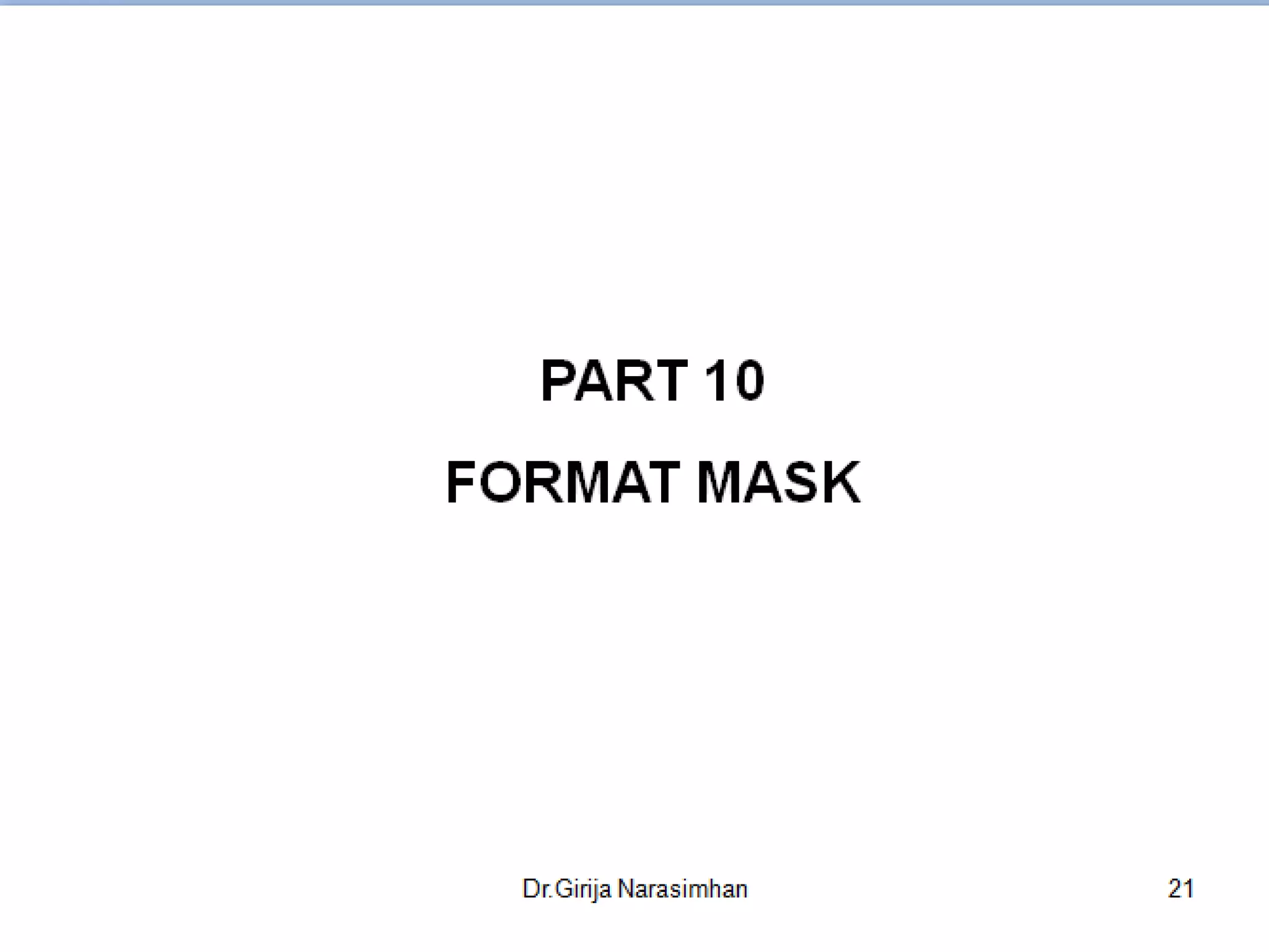 Part 10 format mask | PDF
