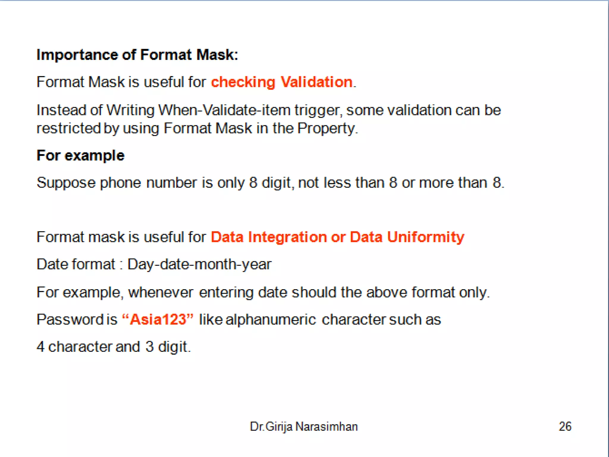 Part 10 format mask | PPT