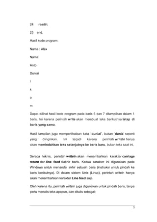 Part 10: Penggunaan serta Perbedaan Write dan Writeln | PDF