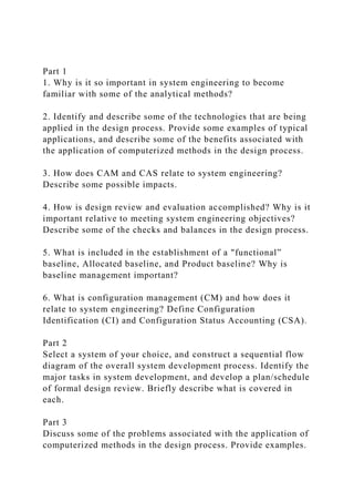 Part 11. Why is it so important in system engineering to become .docx