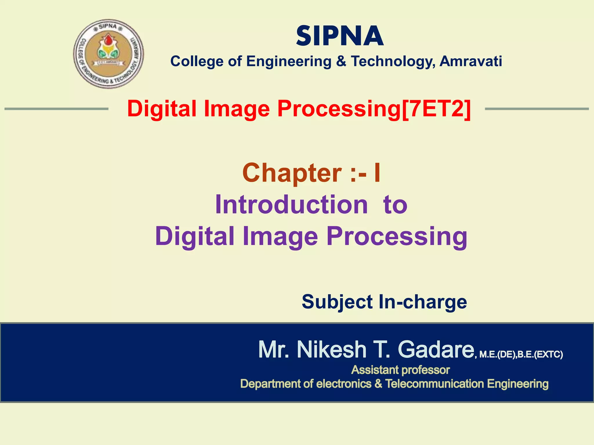 introduction to Digital Image Processing | PPT