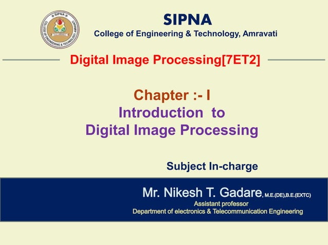 introduction to Digital Image Processing | PPT