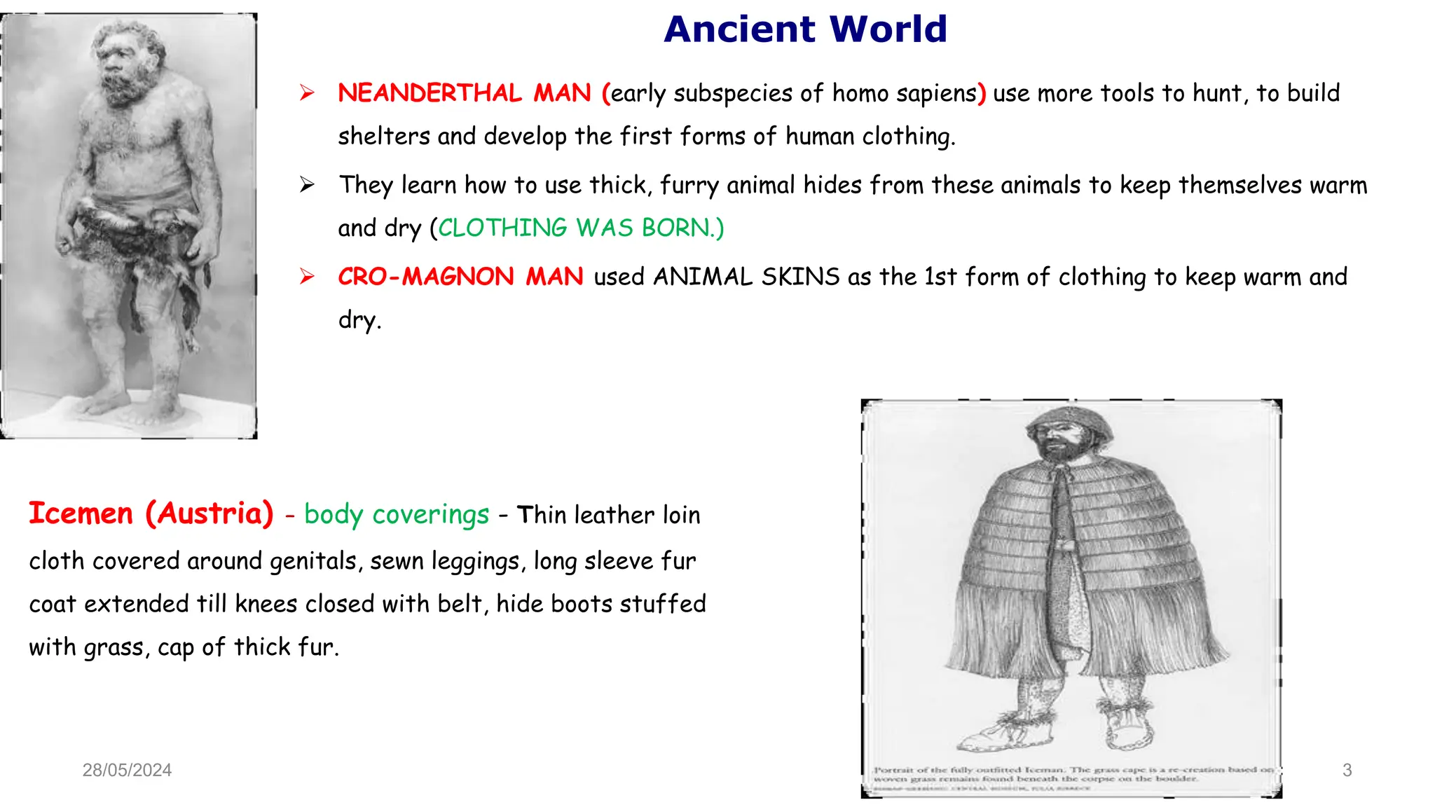 Introduction to old costume within the world | PPT