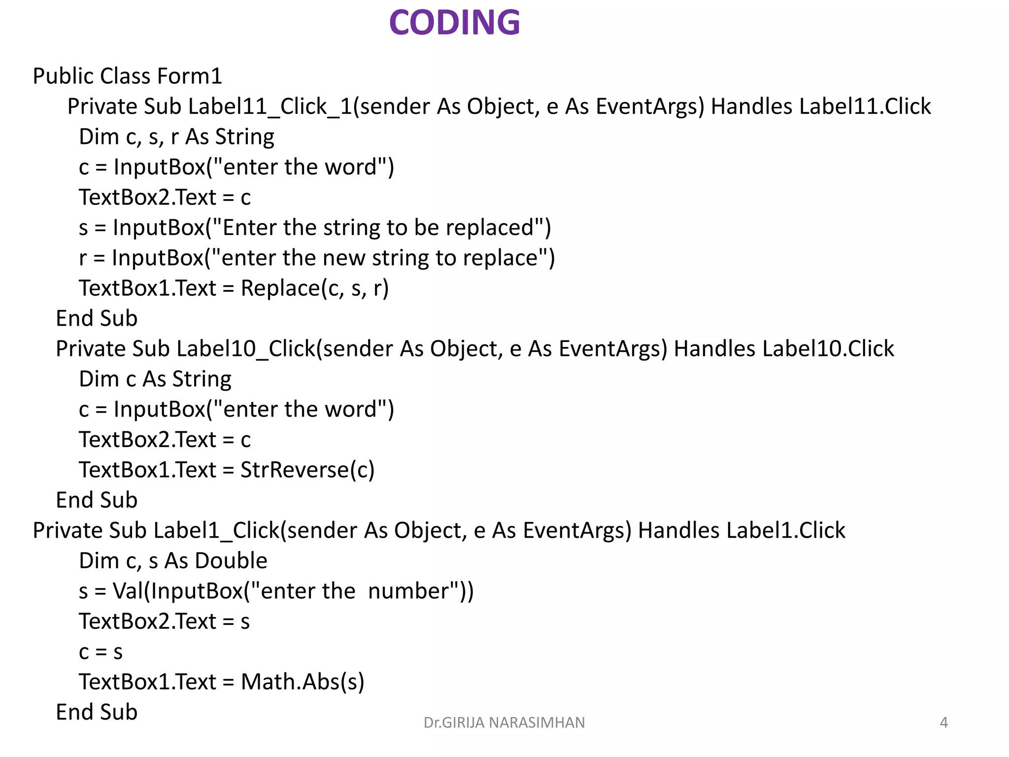 Part 12 built in function vb.net