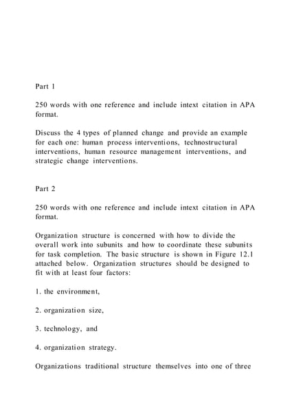 Part 1250 words with one reference and include intext ci | PDF