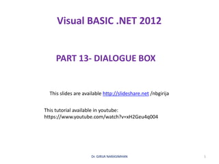 Part 13 dialogue box vb.net