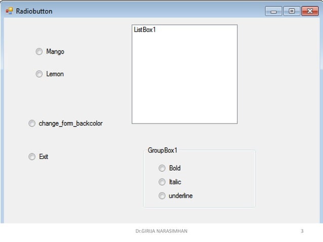 Part17 radio button using vb.net 2012 | PPTX
