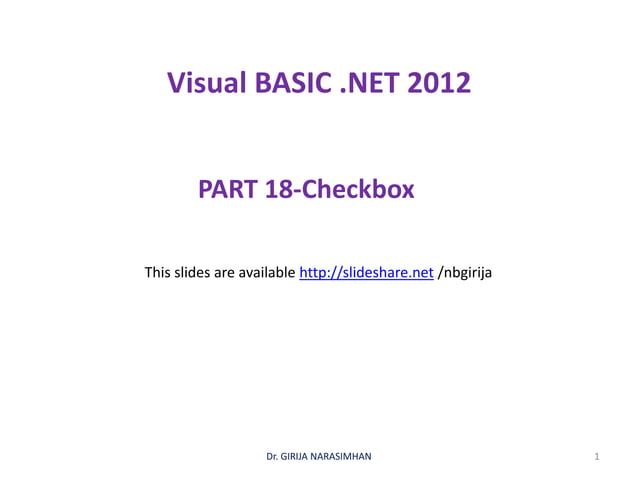 Part18 checkbox using vb.net | Programming Languages | Computing