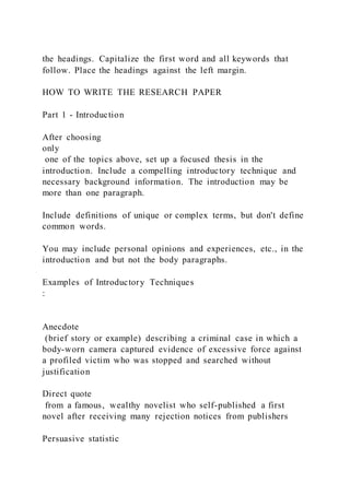Research Paper Cover Page With Abstract