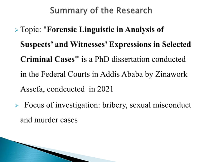 PART 1 ARTICLE REVIEW ON FORENSIC LINGUISTICS.pptx | Crime & Harmful Acts to Individuals ...