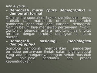 Part 1 demografi | PPTX