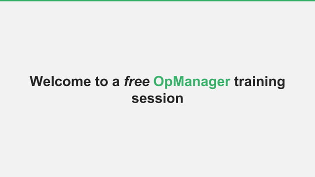 Free Opmanager Training Part1 Discovery And Classification Ppt