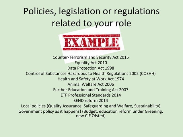 Part 1 educational policy, legislation and regulations | PPTX