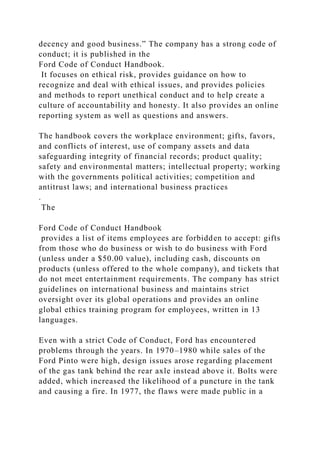 Part 1 Ethical ChallengeFord Motor Company Responds to Ethical C.docx