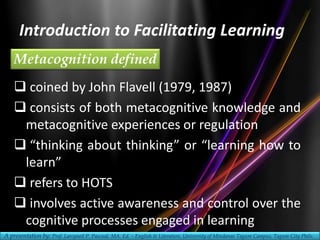 Part 1 facilitating learning intro | PPTX