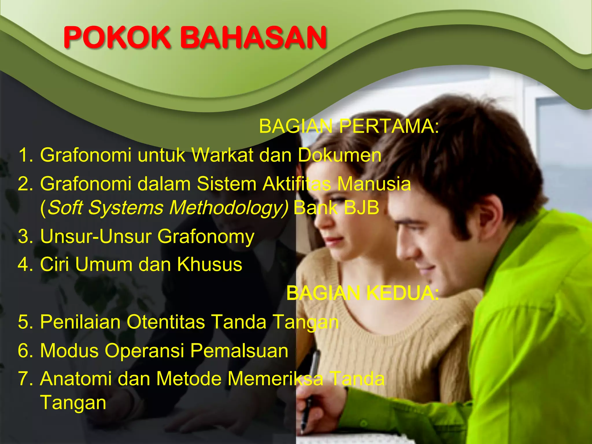 Grafonomi untuk frontliner: teller dan customer service | PDF