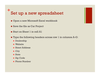Excel Project Part 1 PDF | PDF