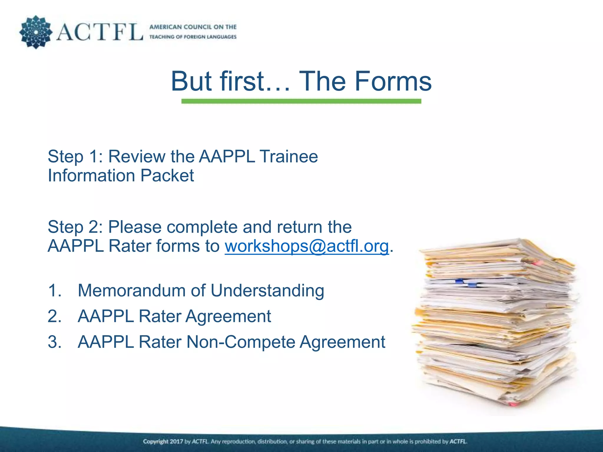 Part1: Introduction to AAPPL Rater Training | PPTX